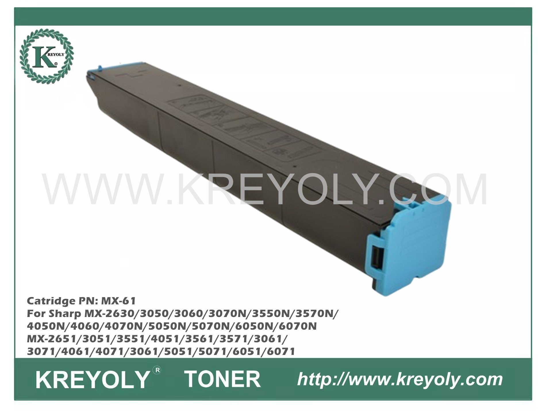 Color Toner Cartridge MX-61 for Sharp MX-2630/3050/3060/3070N/3550N ...